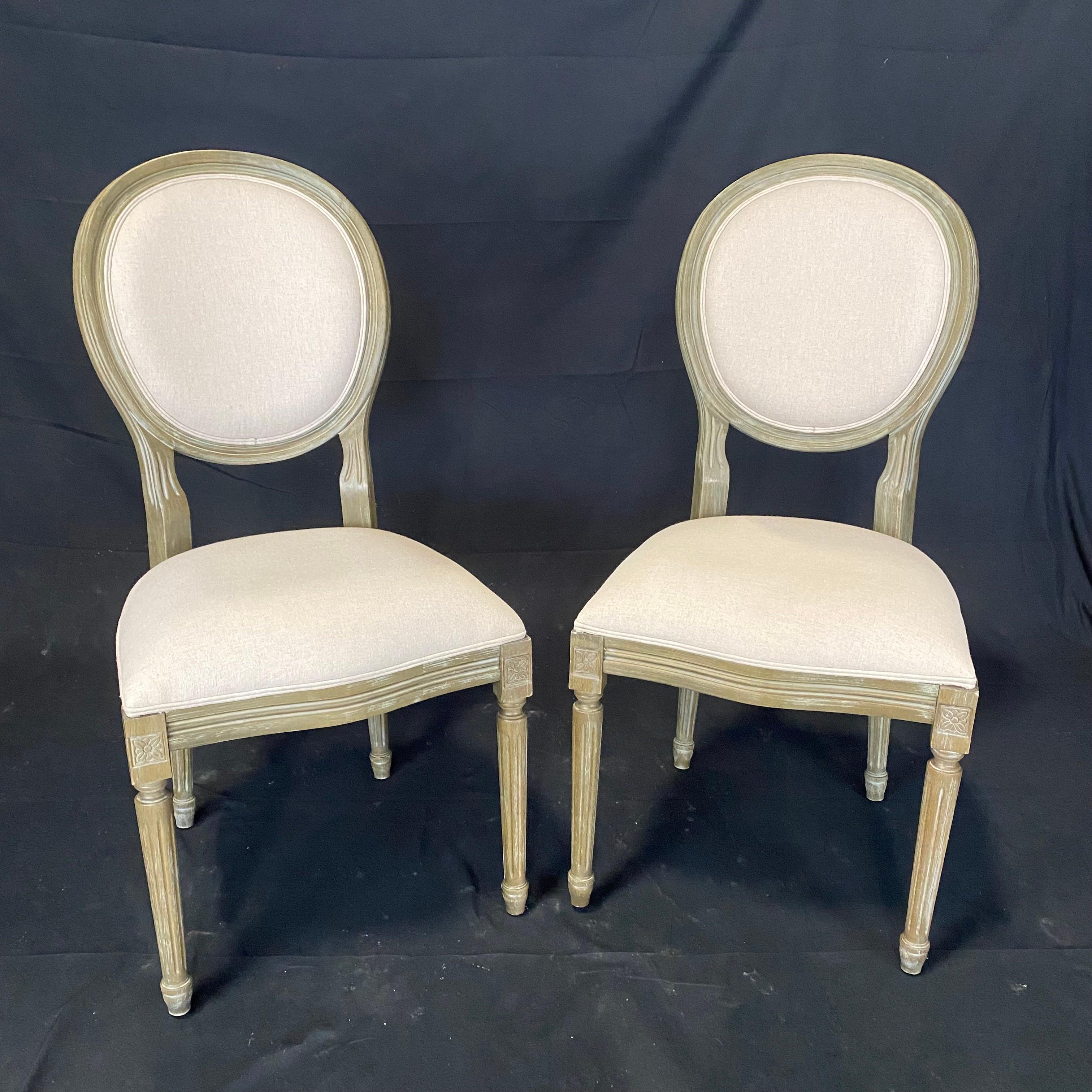 Pair of Classic French Louis XVI Style Side Chairs, '1 of 3' at 1stDibs