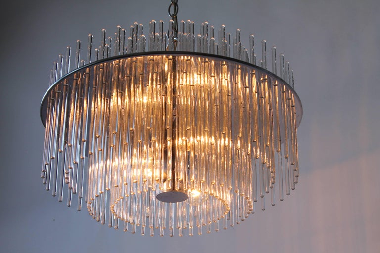 Classic Glass Rod Chandelier from Lightolier, 1980s, USA at 1stDibs ...
