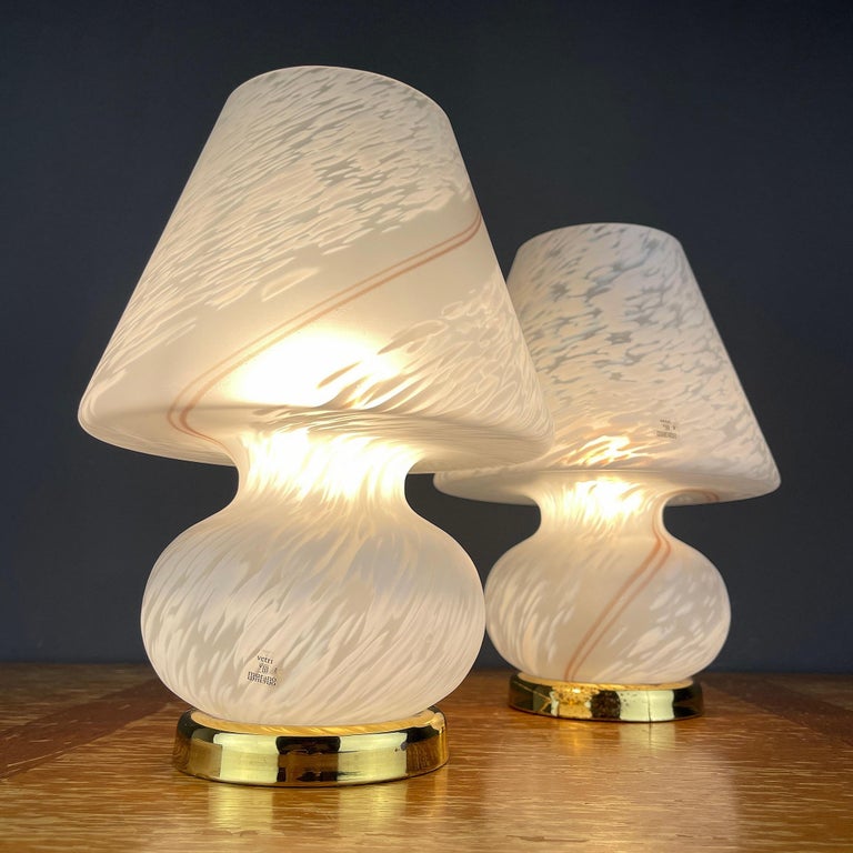 Pair of Classic Murano Table Lamps Mushroom Vetri Murano 004 Italy ...