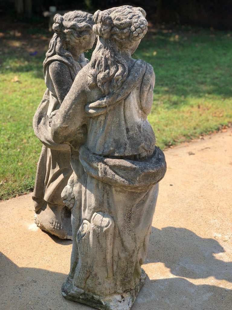 Pair of Classical Cast Stone Four Seasons Garden Statues For Sale at ...