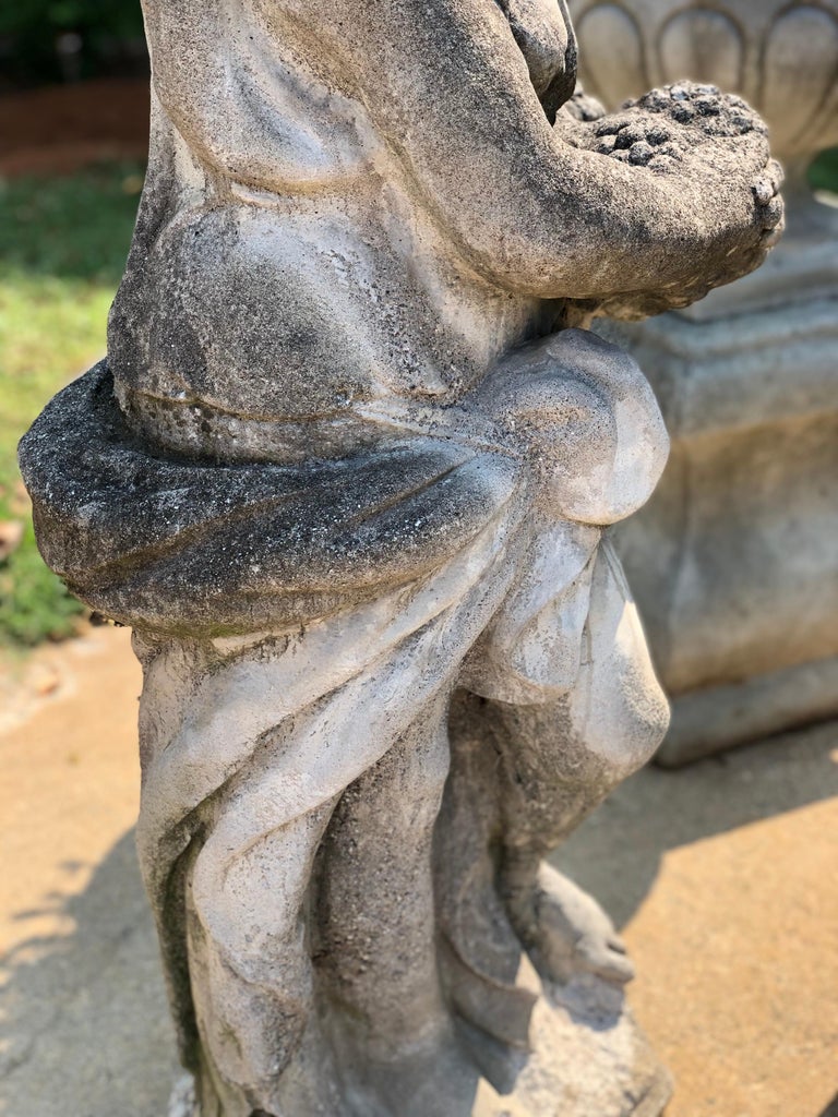 Pair of Classical Cast Stone Four Seasons Garden Statues For Sale at ...