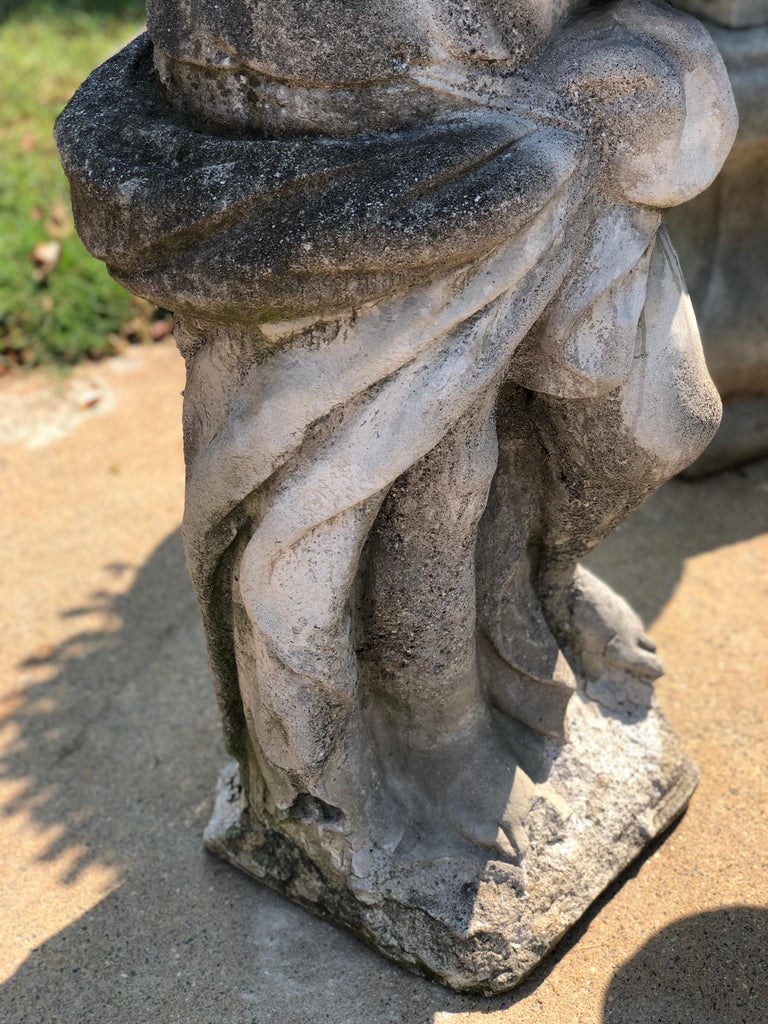 Pair of Classical Cast Stone Four Seasons Garden Statues For Sale at ...