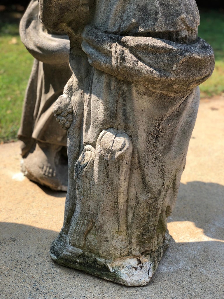 Pair of Classical Cast Stone Four Seasons Garden Statues For Sale at ...