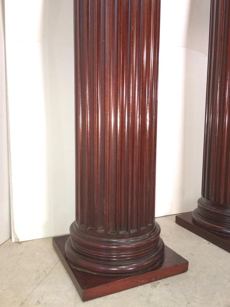 Pair of Classical Mahogany Fluted Columns For Sale at 1stDibs ...