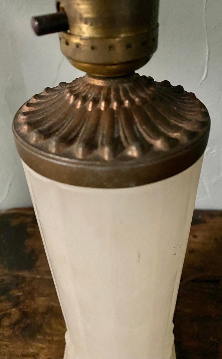 Pair of Classical White "Alabaster" Like Moonstone Lamps For Sale at ...