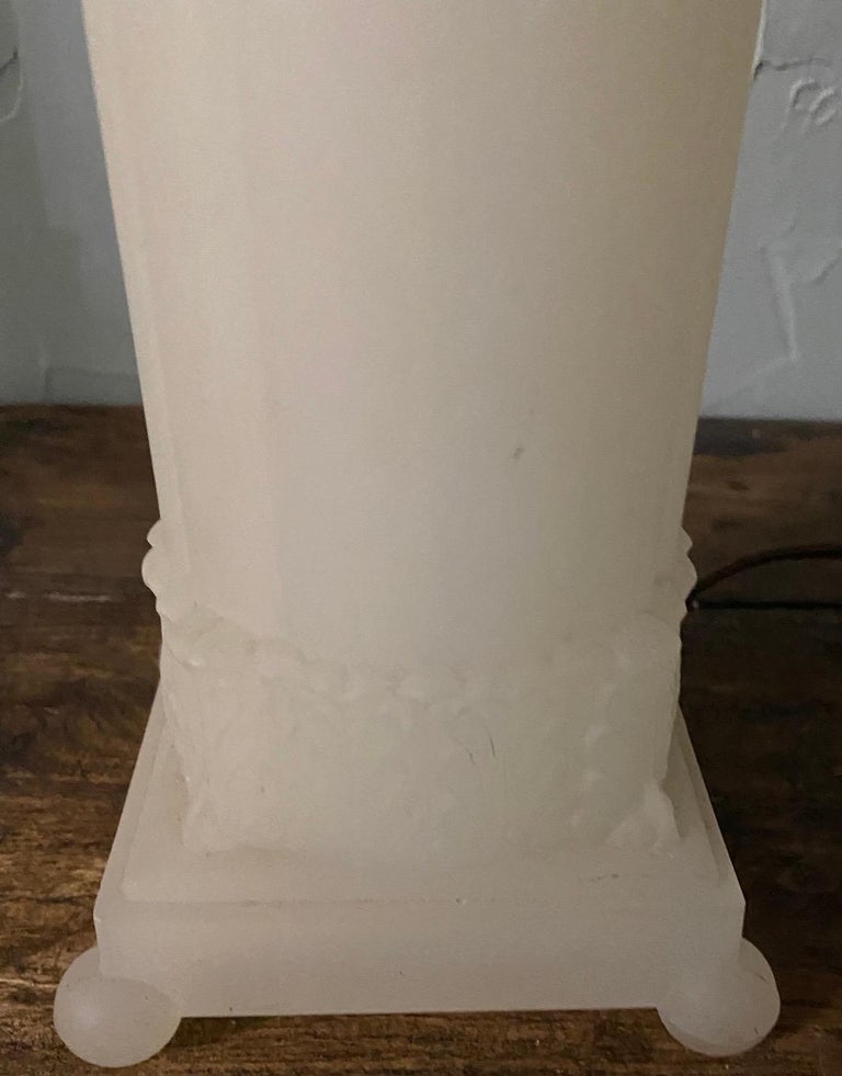 Pair of Classical White "Alabaster" Like Moonstone Lamps For Sale at ...