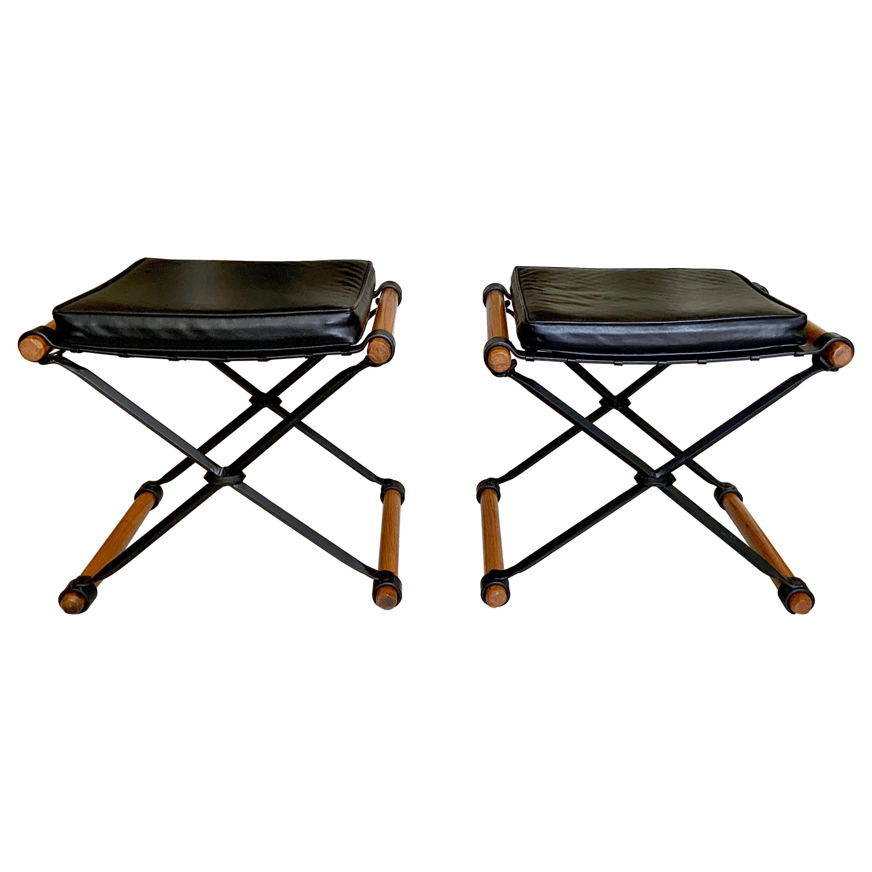 Pair of Cleo Baldon X Benches Stools at 1stDibs