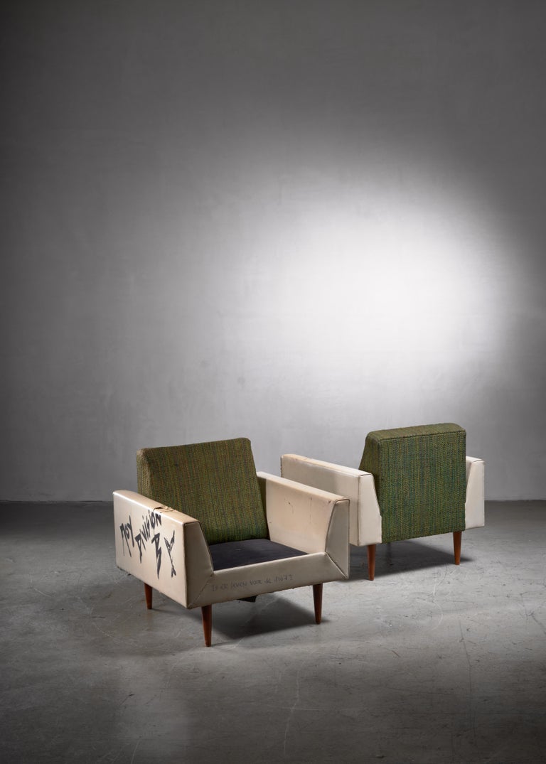 Pair of Club Chairs by Theo Ruth for Artifort, 1950s For Sale at 1stDibs