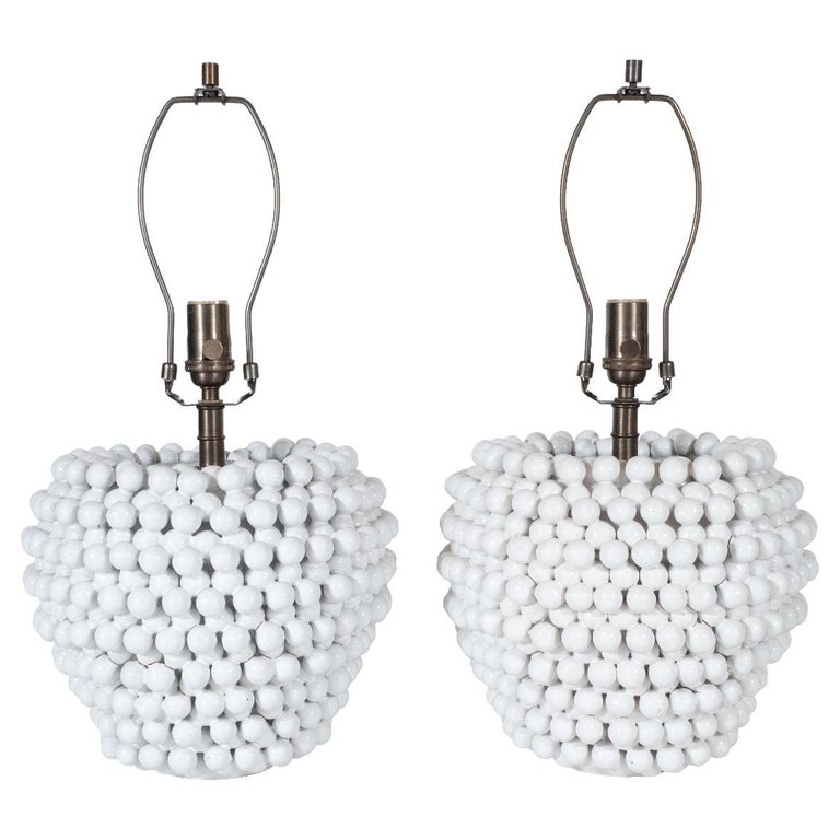 Pair of Clustered Ball Ceramic Table Lamps For Sale at 1stDibs