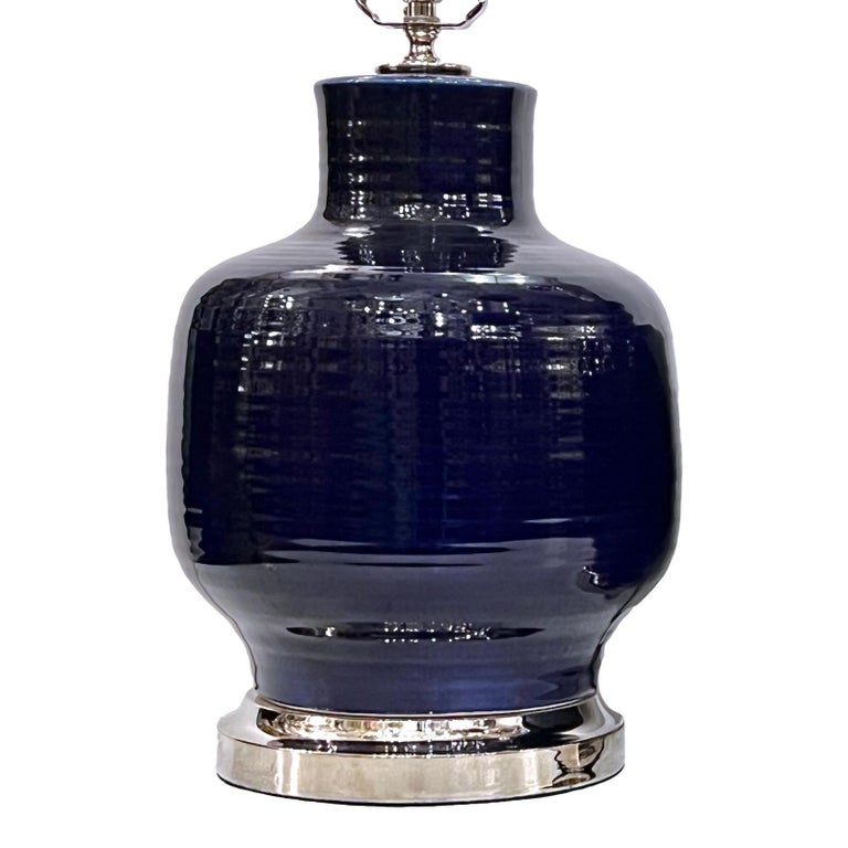 Pair of Cobalt Blue Lamps For Sale at 1stDibs