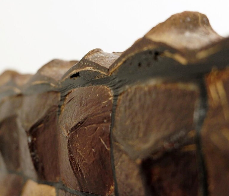 Pair of Coconut Mosaic Shell Plant Holders For Sale at 1stDibs