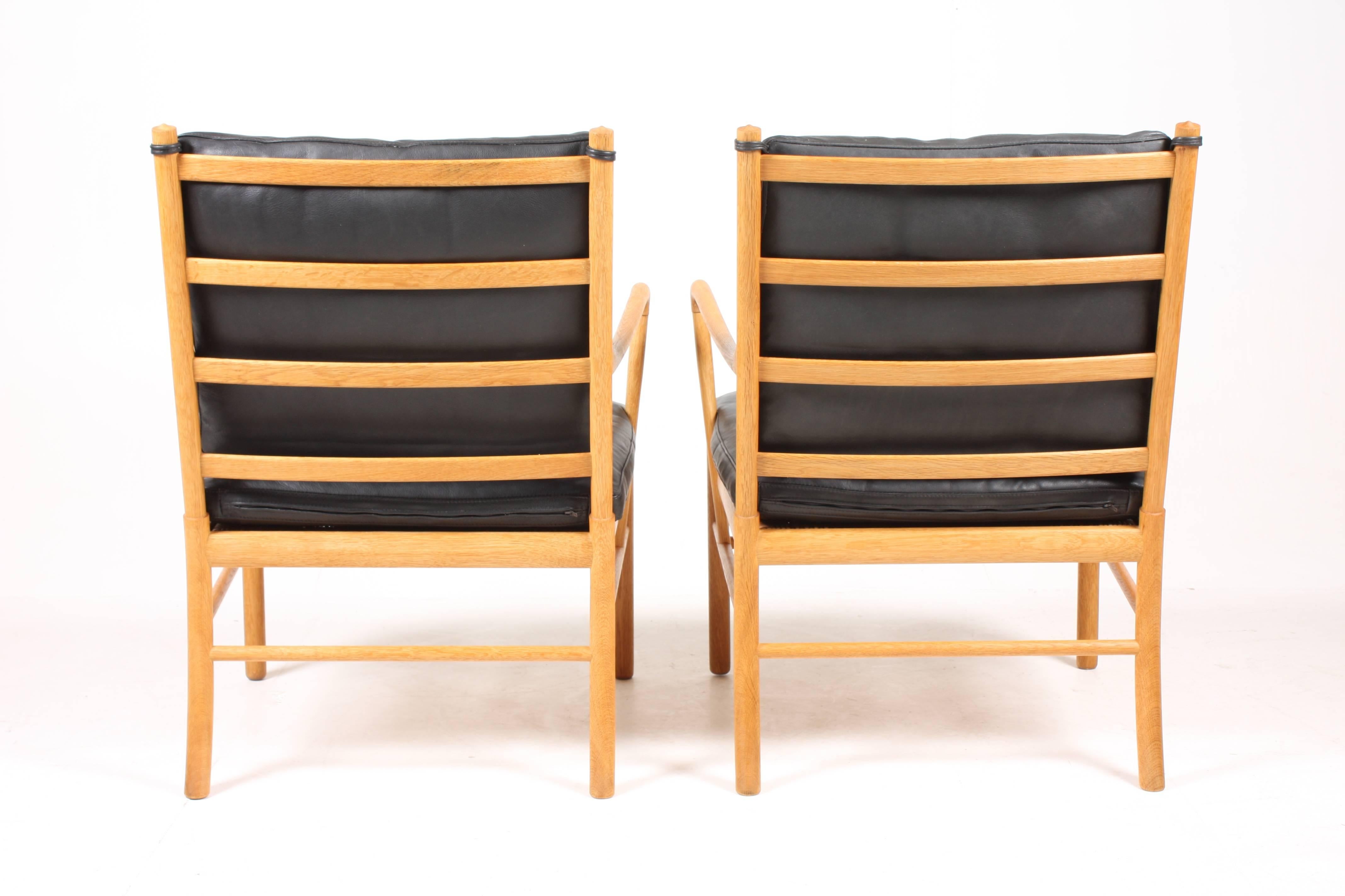 Pair of Colonial Chairs in Oak by Ole Wanscher, Made in Denmark at 1stDibs