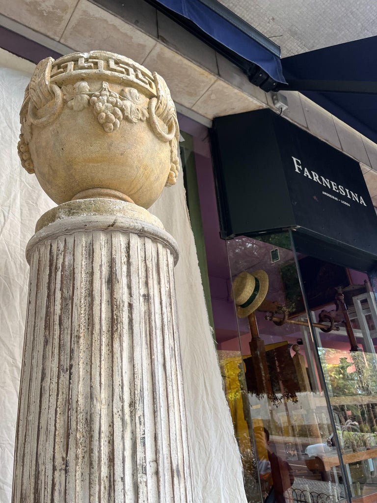 Pair of Columns with Vases, France, Early 20th Century For Sale at 1stDibs