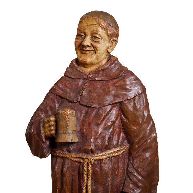 Pair of Composition Drinking Monks For Sale at 1stDibs