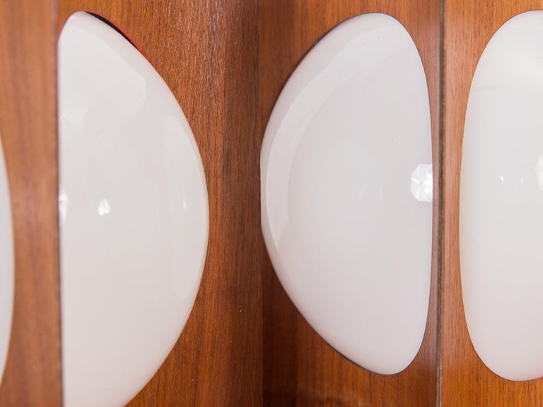 Pair of Concave Midcentury Globe Pendants For Sale at 1stDibs
