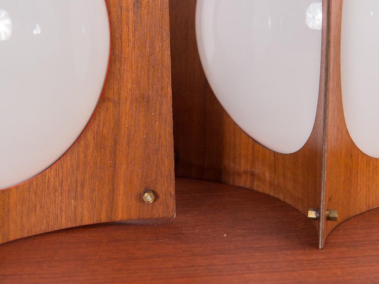 Pair of Concave Midcentury Globe Pendants For Sale at 1stDibs