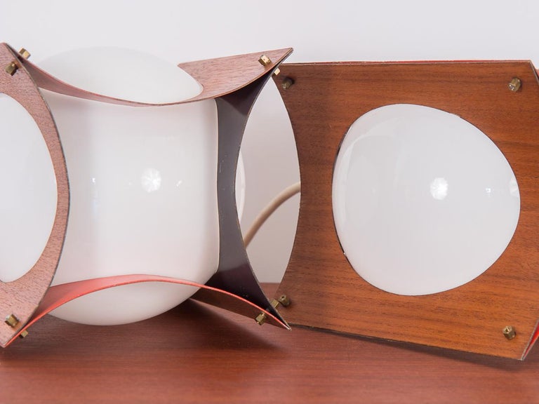 Pair of Concave Midcentury Globe Pendants For Sale at 1stDibs