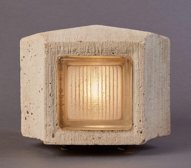 Pair of Concrete Triangular Shaped Table Lamps, France 1970's For Sale ...