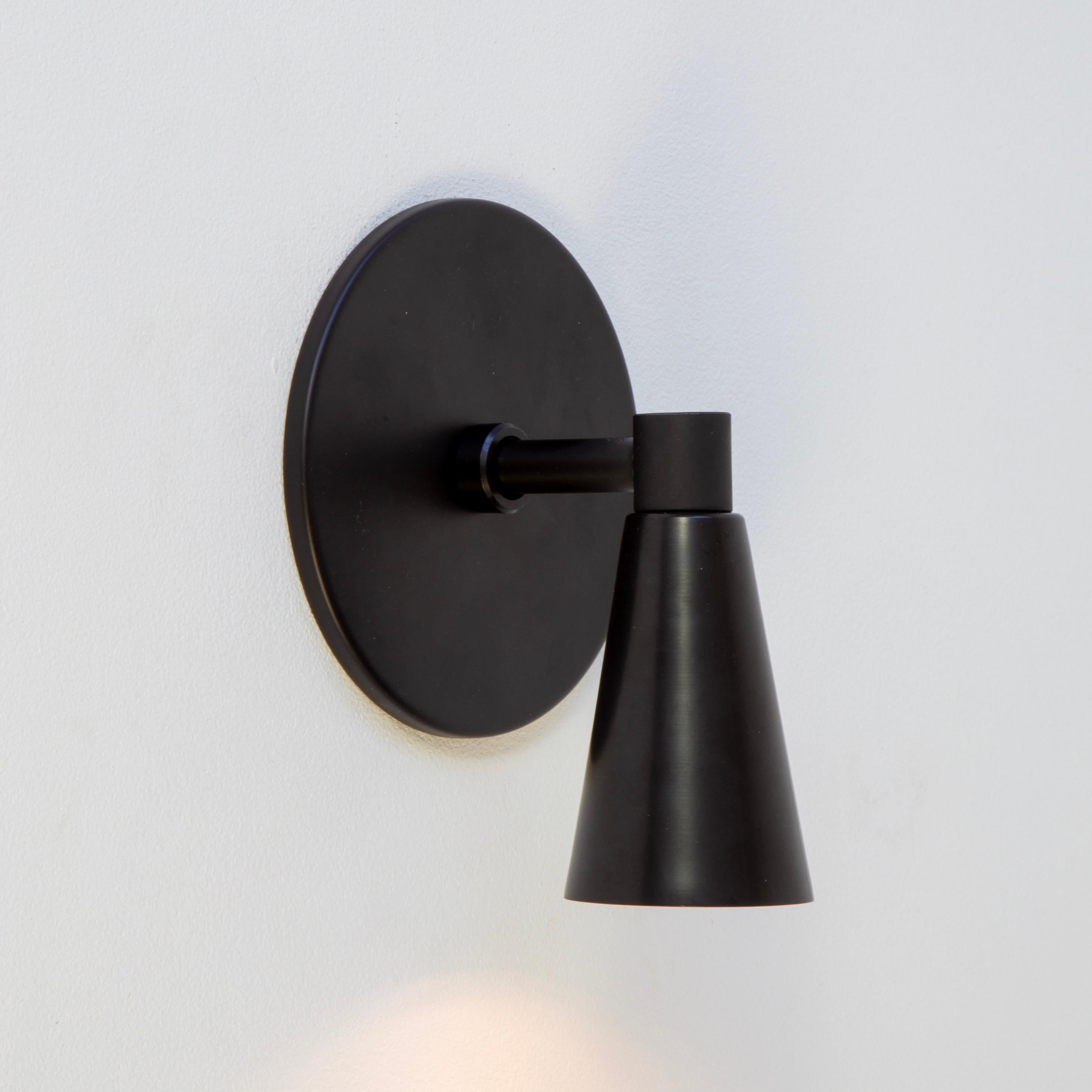 Pair of Cone 1 Wall Sconces by Research.Lighting, Black, Made to Order ...