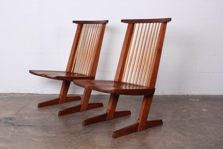Pair of Conoid Lounge Chairs by George Nakashima For Sale at 1stDibs