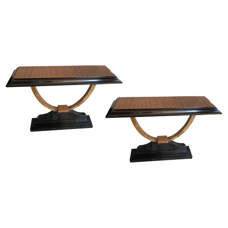 Pair of Consoles France, 1920, Art Deco in wood For Sale at 1stDibs