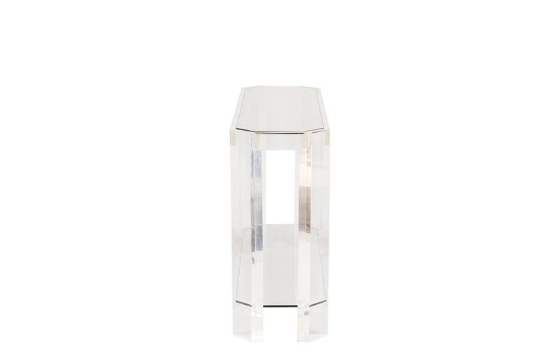Console in Transparent Lucite, 1970s at 1stDibs