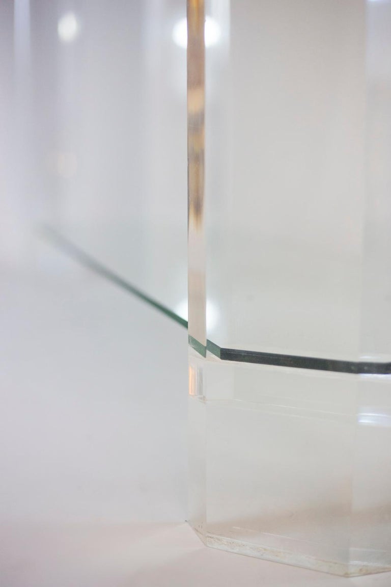 Console in Transparent Lucite, 1970s at 1stDibs