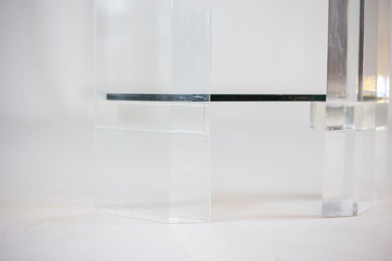 Console in Transparent Lucite, 1970s at 1stDibs