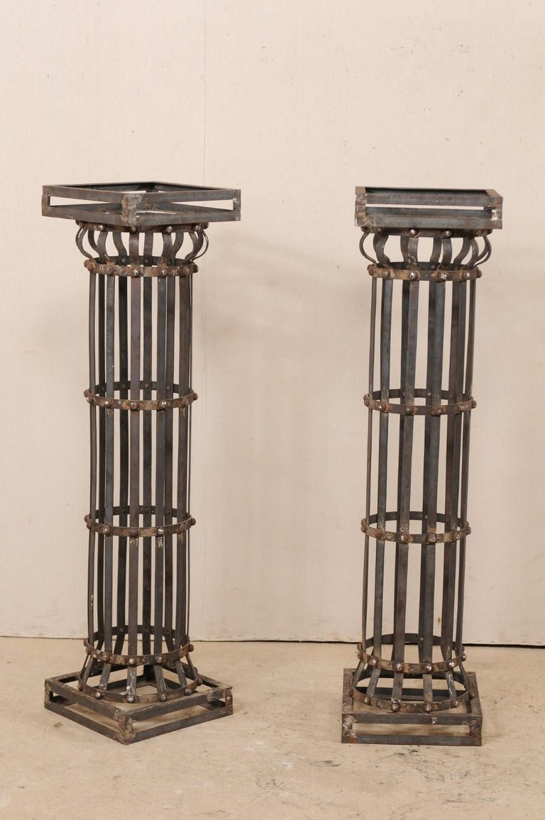 Pair of Contemporary American Iron Architectural Columns at 1stDibs