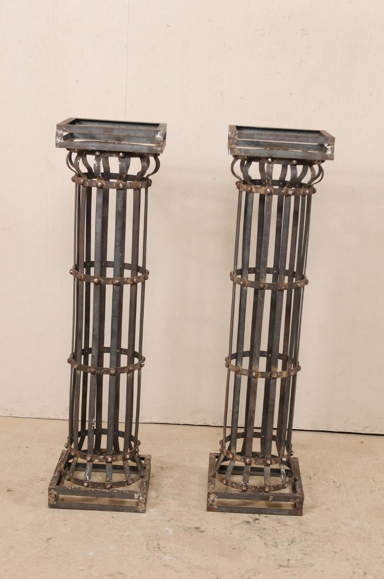 Pair of Contemporary American Iron Architectural Columns at 1stDibs