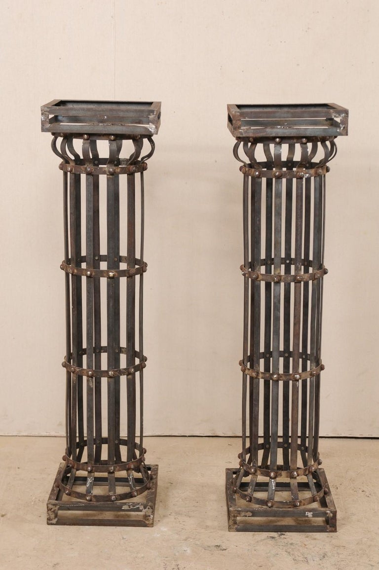 Pair of Contemporary American Iron Architectural Columns at 1stDibs