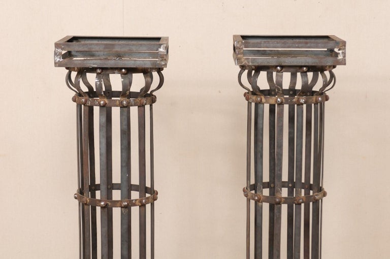 Pair of Contemporary American Iron Architectural Columns at 1stDibs