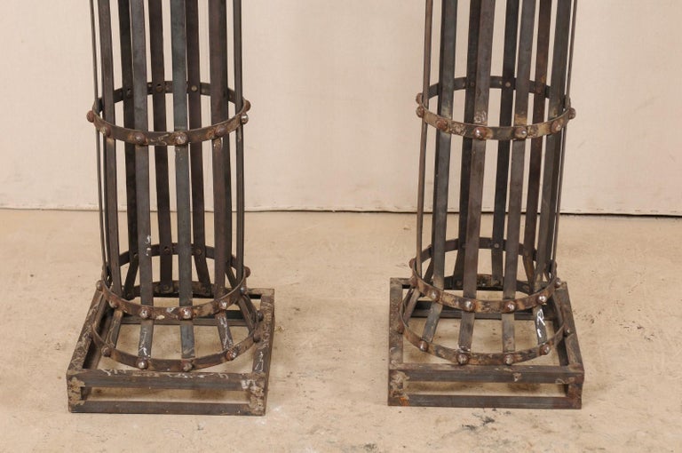 Pair of Contemporary American Iron Architectural Columns at 1stDibs
