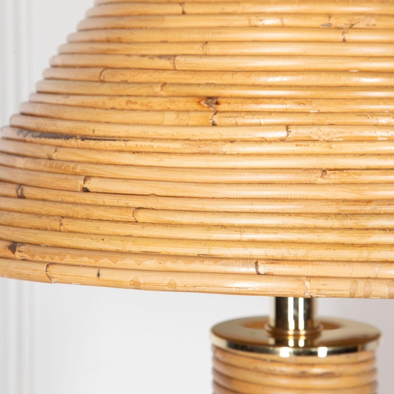 Pair of Contemporary Bamboo Table Lamps For Sale at 1stDibs