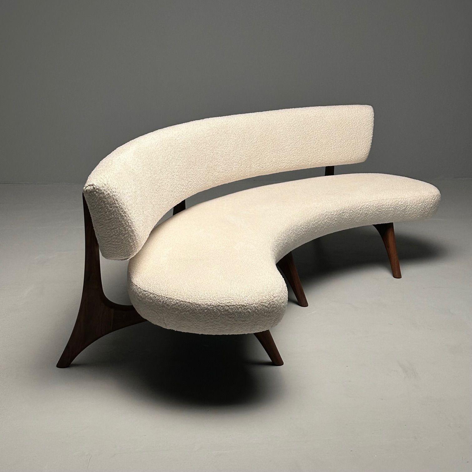 Contemporary, Freeform Floating Sofas, Walnut, Nubby Boucle, 2000s For ...