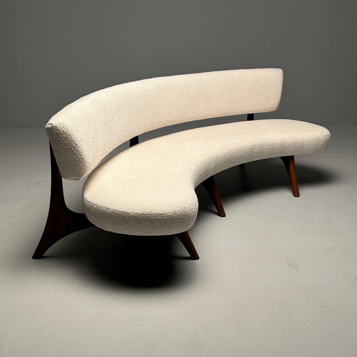 Contemporary, Freeform Floating Sofas, Walnut, Nubby Boucle, 2000s For ...