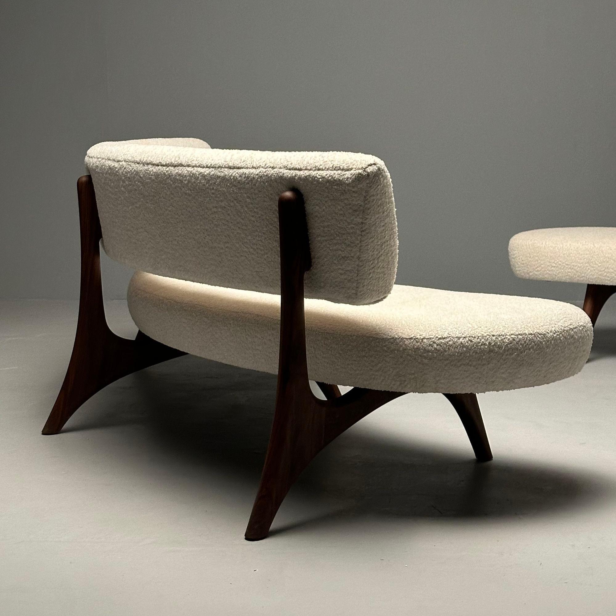 Contemporary, Freeform Floating Sofas, Walnut, Nubby Boucle, 2000s For ...