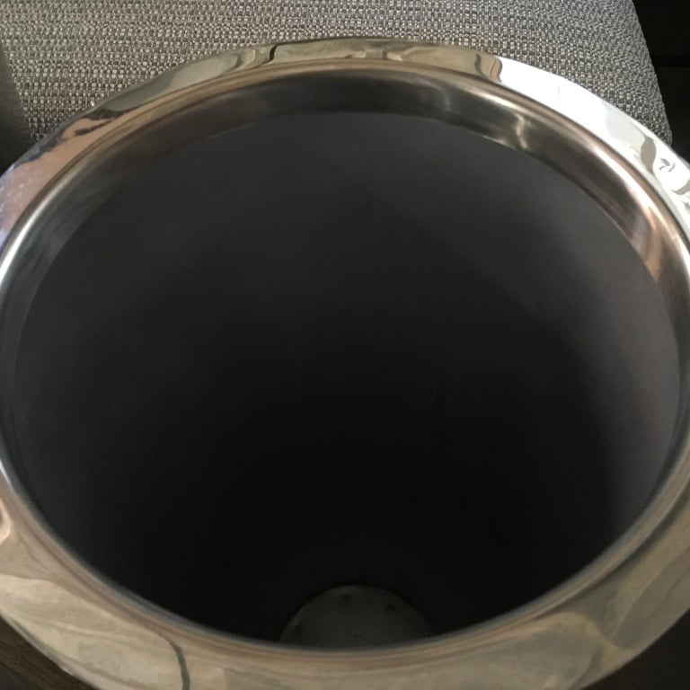 Italy Pair of Contemporary Design Metal Chrome Cylinder Vases Flowers ...