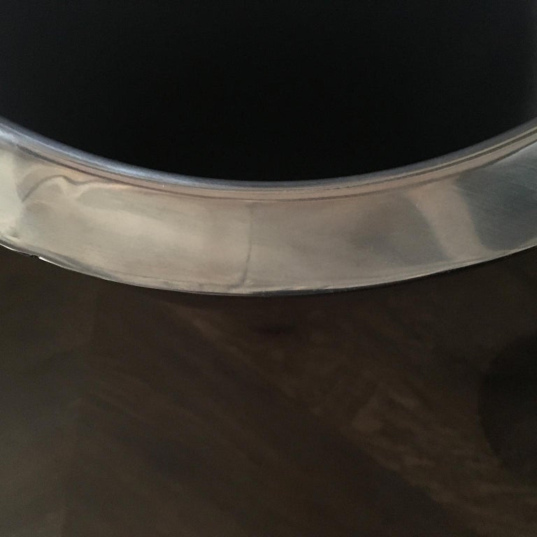 Italy Pair of Contemporary Design Metal Chrome Cylinder Vases Flowers ...