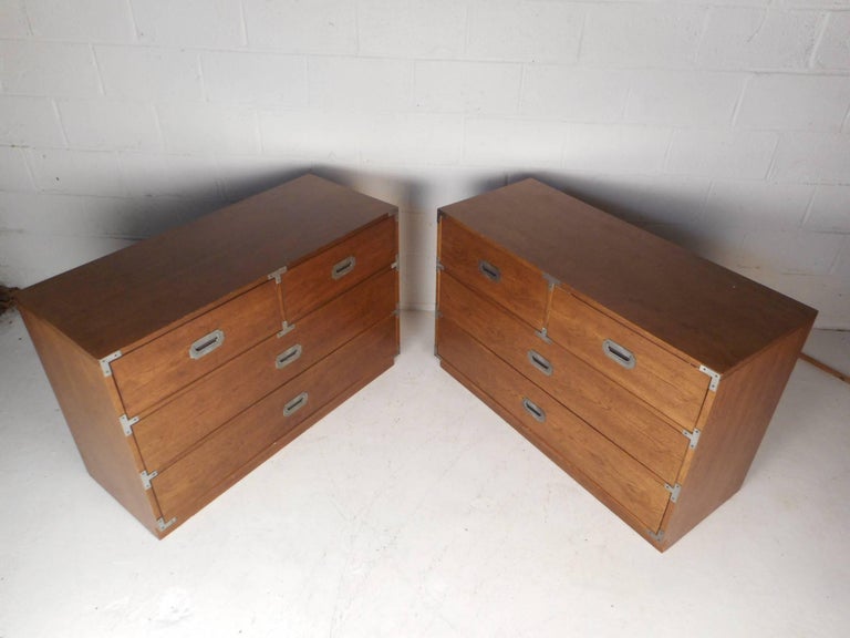 Pair of Contemporary Modern Campaign Chests For Sale at 1stDibs