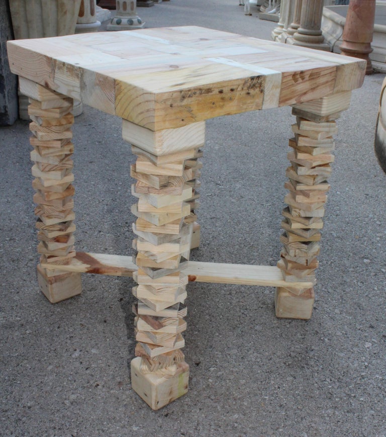 Pair of Contemporary Spanish Handcrafted Wooden Side Tables For Sale at ...