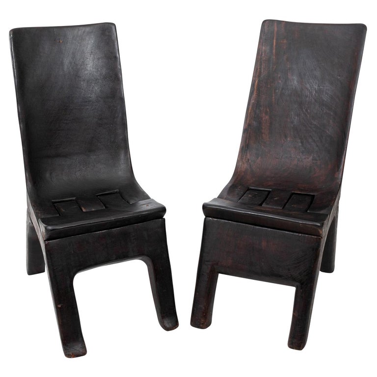 Pair of Contemporary Wood Scissor Chairs at 1stDibs