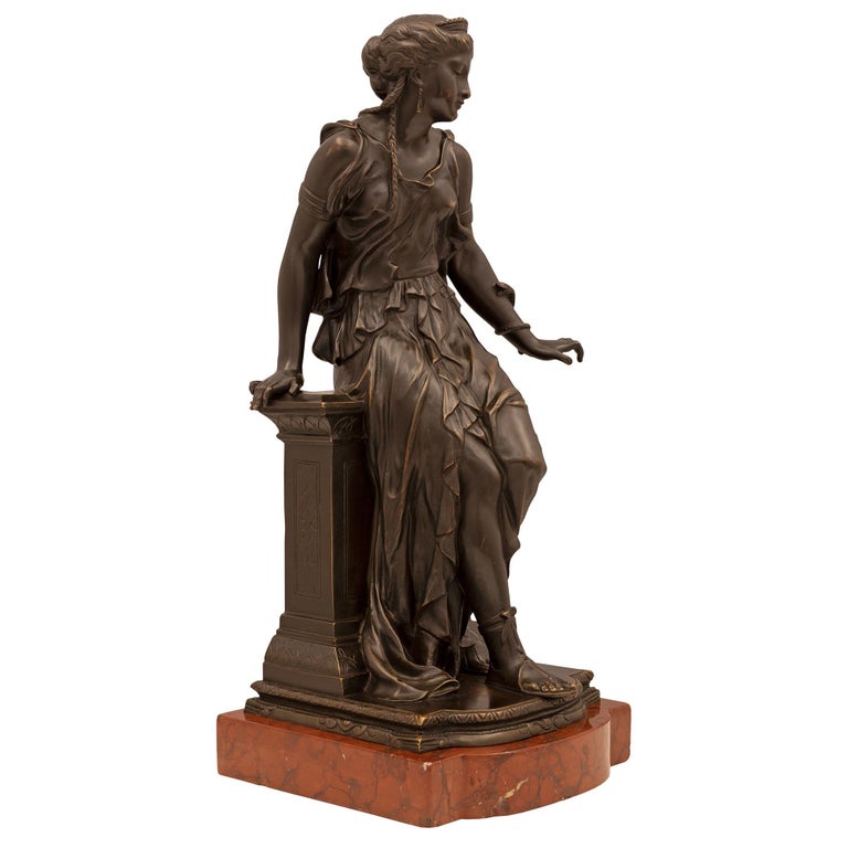 Pair Of Continental 19th Century Neo-Classical St. Bronze And Marble ...