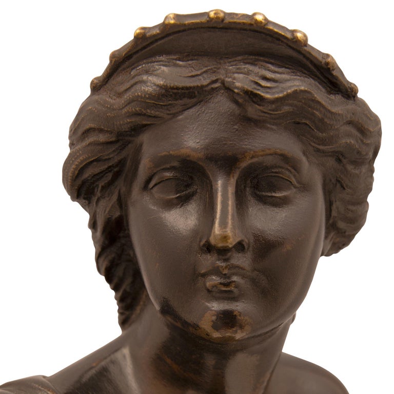 Pair Of Continental 19th Century Neo-Classical St. Bronze And Marble ...