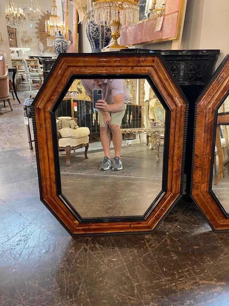 Pair of Continental Faux Tortoise Shell Mirrors For Sale at 1stDibs
