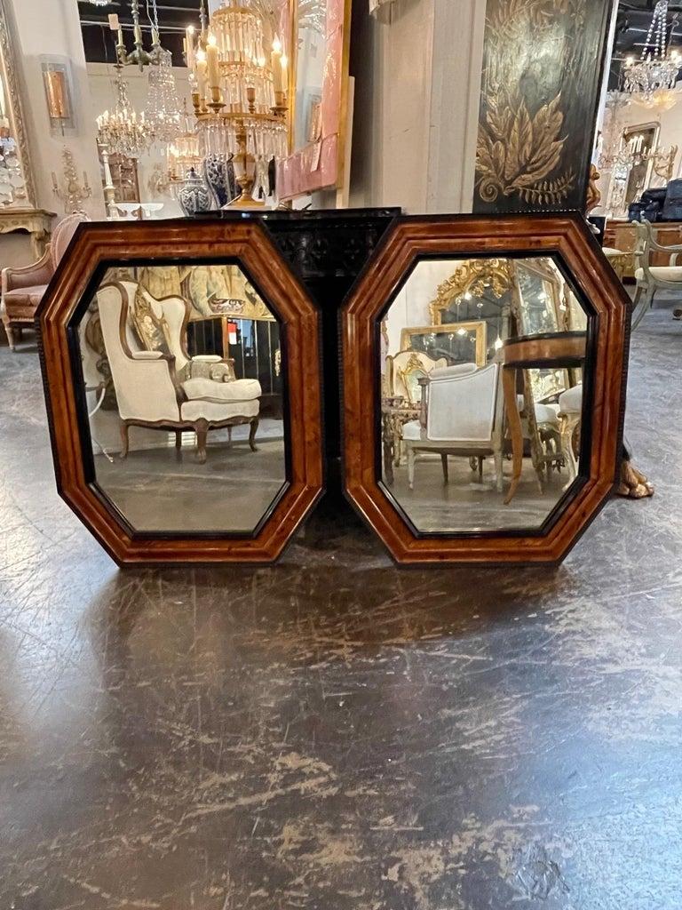 Pair of Continental Faux Tortoise Shell Mirrors For Sale at 1stDibs