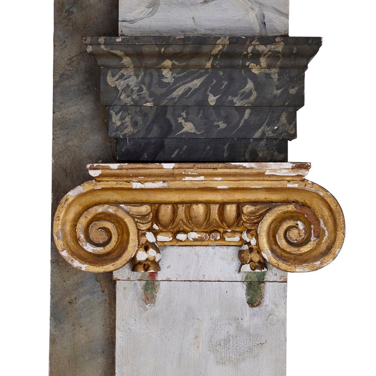 Pair of Continental Gesso and Wood Pilaster Columns For Sale at 1stDibs
