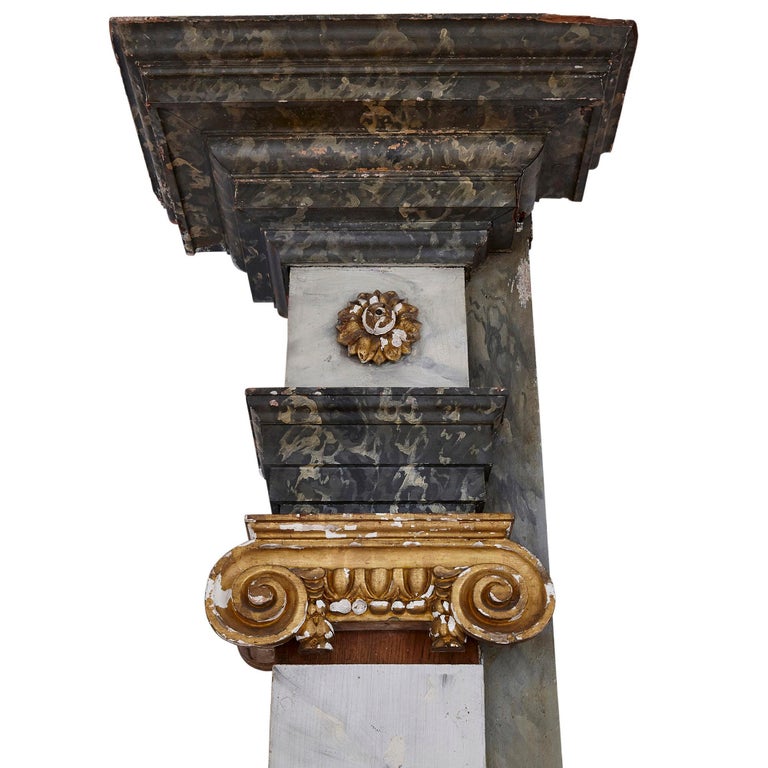 Pair of Continental Gesso and Wood Pilaster Columns For Sale at 1stDibs ...