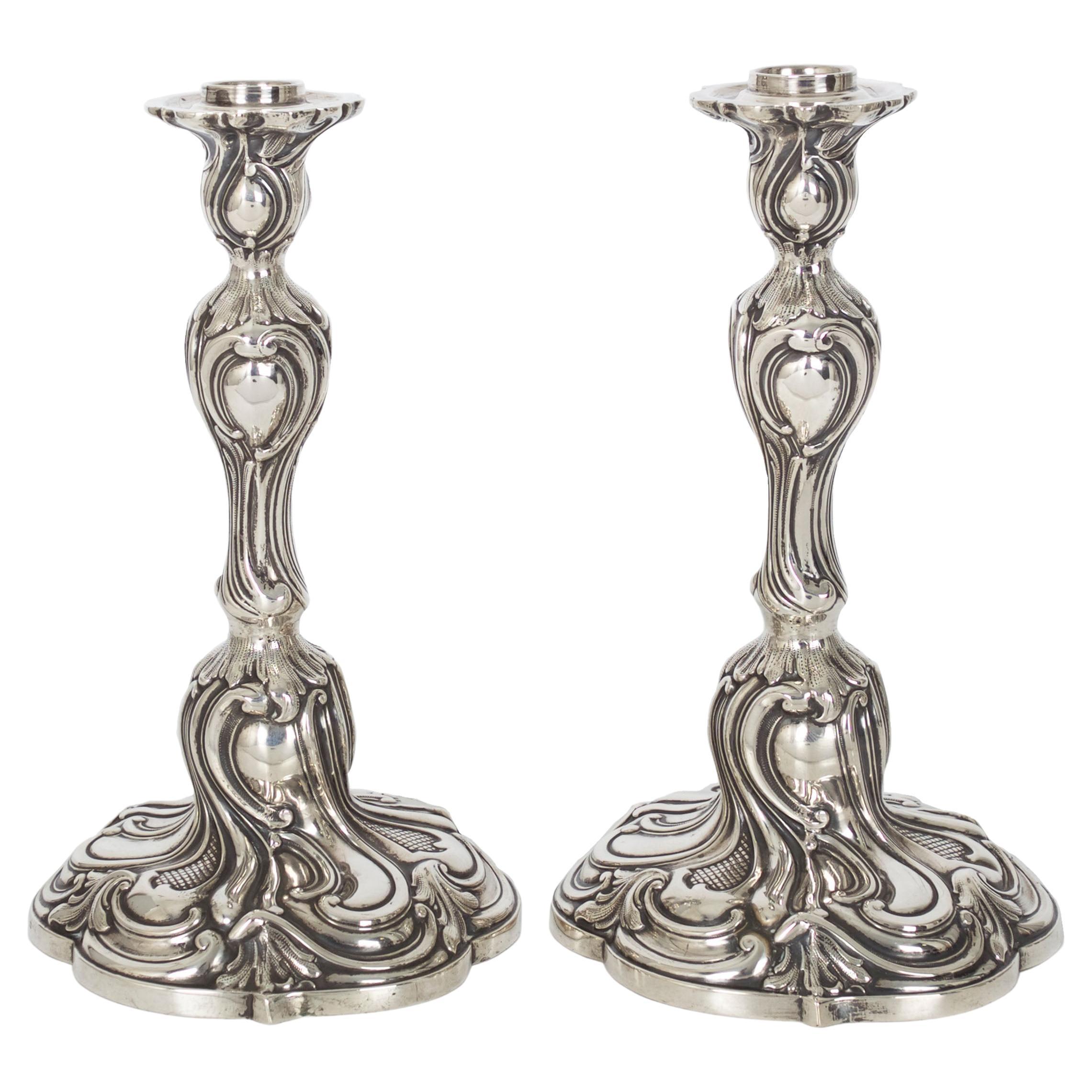 Antique 1880 Continental Silver Candlesticks For Sale at 1stDibs ...