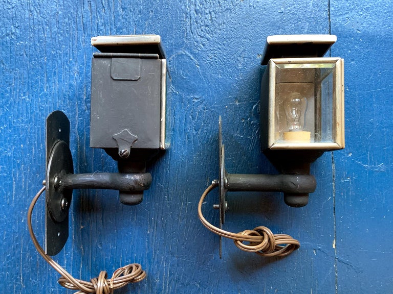 Pair of Converted Studebaker Car Light Sconces For Sale at 1stDibs